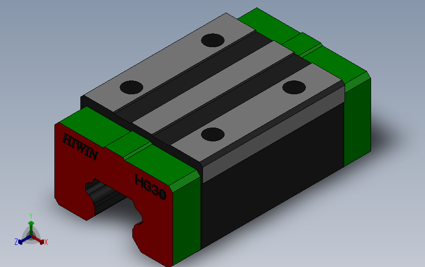滑块HGH30CA（HIWIN）_SOLIDWORKS 2010_模型图纸下载 – 懒石网
