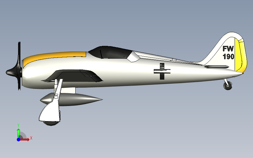 focke-wulf-fw-190_STEP _模型图纸下载 – 懒石网