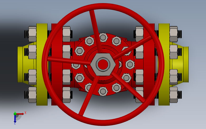 闸阀DN100_SOLIDWORKS 2015_模型图纸下载 – 懒石网
