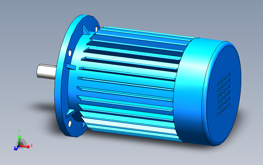 三相异步电动机Y2-100L-2(法兰固定)_SOLIDWORKS 2011_模型图纸下载 – 懒石网