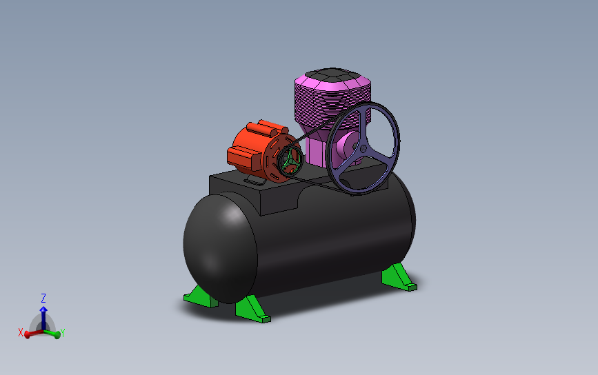 空气压缩机_SOLIDWORKS 2018_模型图纸下载 – 懒石网