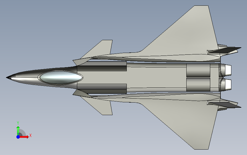 简易歼20 J-20战斗机三维建模图纸 ProE版及UG版_UG_模型图纸下载 – 懒石网