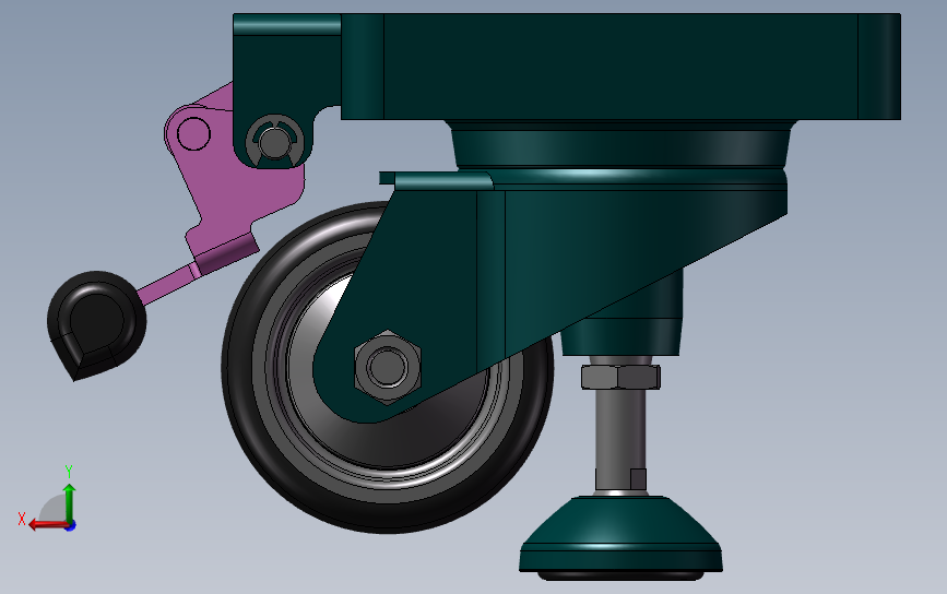 可调节万向轮 Solidworks 2018 模型图纸下载 懒石网