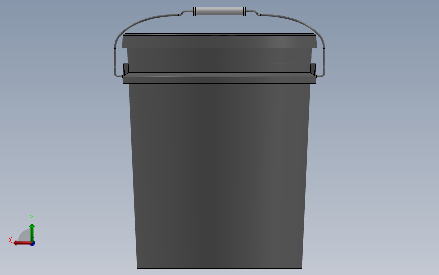 19 L带盖桶 Solidworks 2018 模型图纸下载 懒石网
