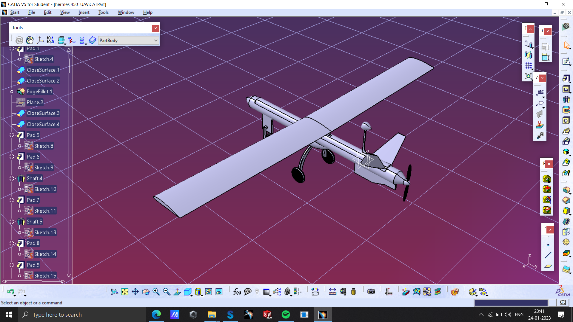 爱马仕450无人机_CATIA_模型图纸下载 – 懒石网