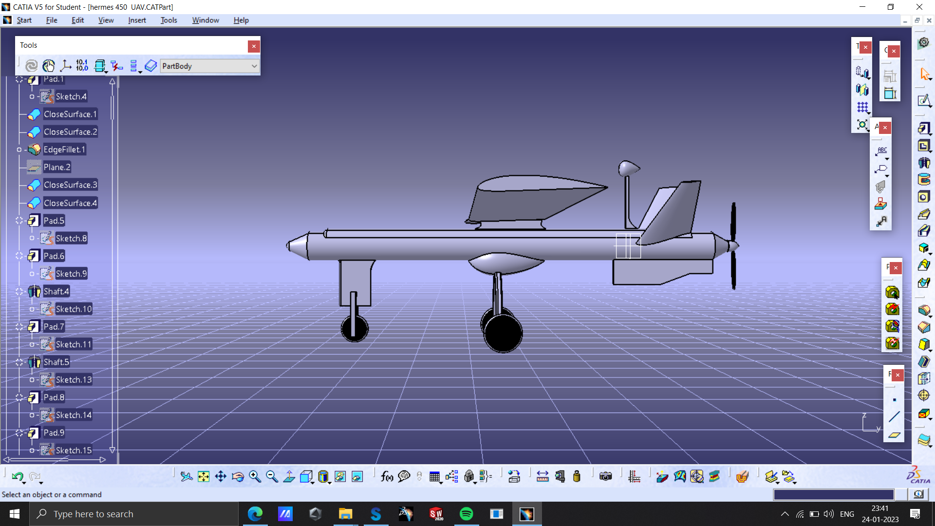爱马仕450无人机_CATIA_模型图纸下载 – 懒石网