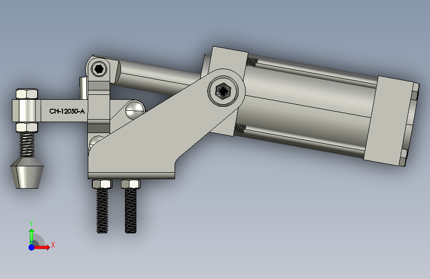 气缸型CH-12050-A快速夹钳_STEP_模型图纸下载 – 懒石网