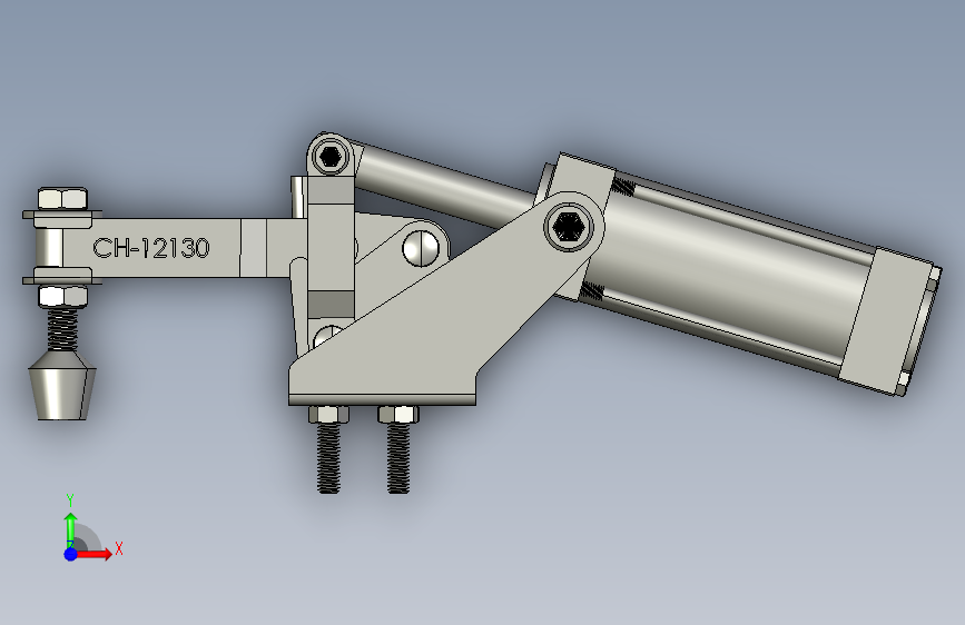 气缸型CH-12130-A快速夹钳_STEP_模型图纸下载 – 懒石网