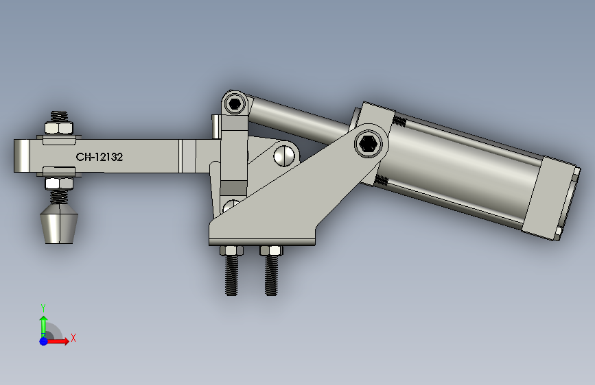 气缸型CH-12132-A快速夹钳_STEP_模型图纸下载 – 懒石网