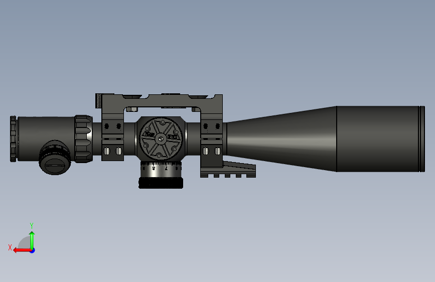 枪械光学瞄准镜望远镜高精度模型_STEP_模型图纸下载 – 懒石网
