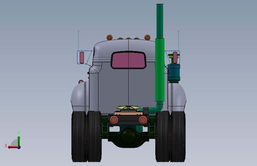 Mack B系列汽车_SOLIDWORKS 2016_模型图纸下载 – 懒石网