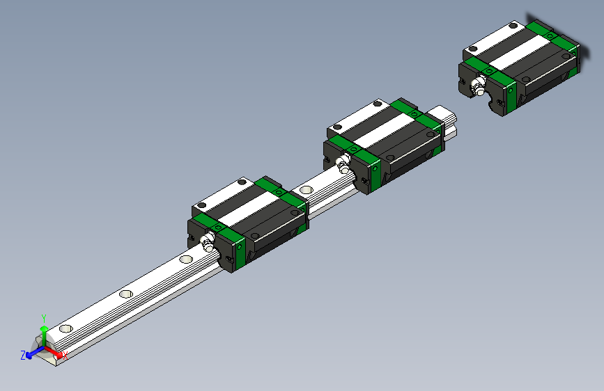 THK 互换 HSR 滚珠式线性滑轨╱直线导轨[HSR20A╱B3R400Z0CI]_STEP_模型图纸下载 – 懒石网