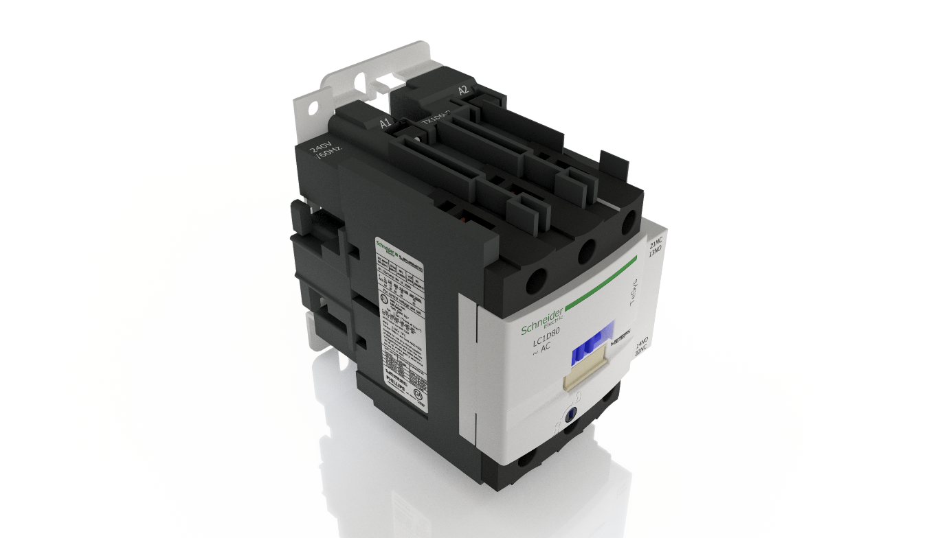 施耐德 LC1D80 交流控制器_STEP_模型图纸下载 – 懒石网