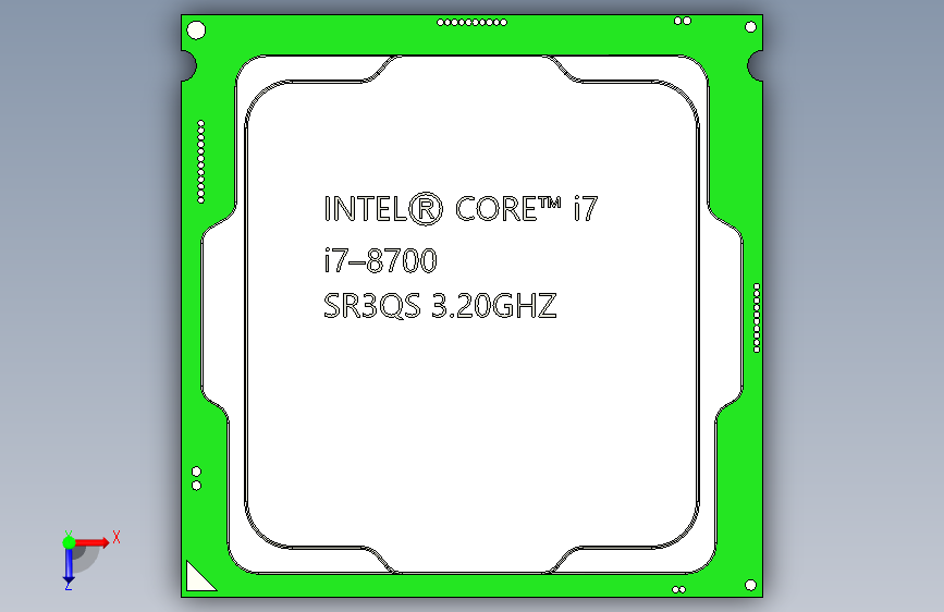 英特尔酷睿 i7-8700_STEP _模型图纸下载 – 懒石网
