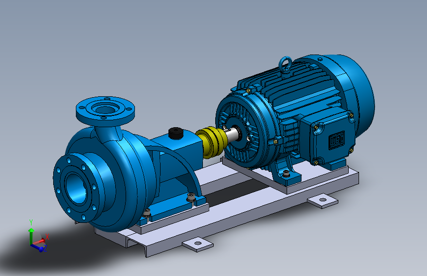 KSB ETA 80-20 - 5CV - 1700rpm_SOLIDWORKS 2015_模型图纸下载 – 懒石网