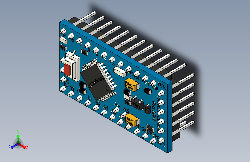 Arduino Pro Mini 开发板5V 16MHz_STEP_模型图纸下载 – 懒石网