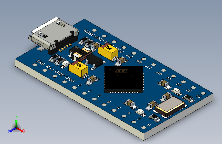 Arduino Pro开发板_ _模型图纸下载 – 懒石网