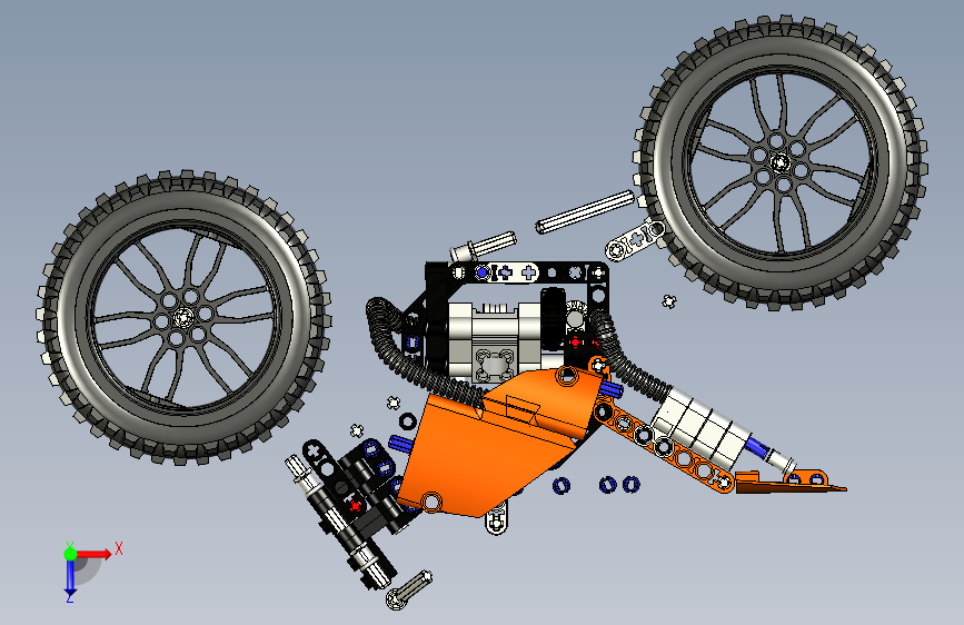 摩托车乐高拼图lego-technics-42007-inventor-stp格式_Inventor_模型图纸下载 – 懒石网