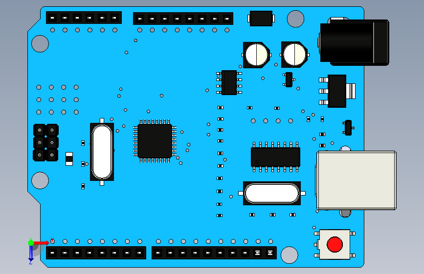 Arduino开发板详细模型_STEP_模型图纸下载 – 懒石网