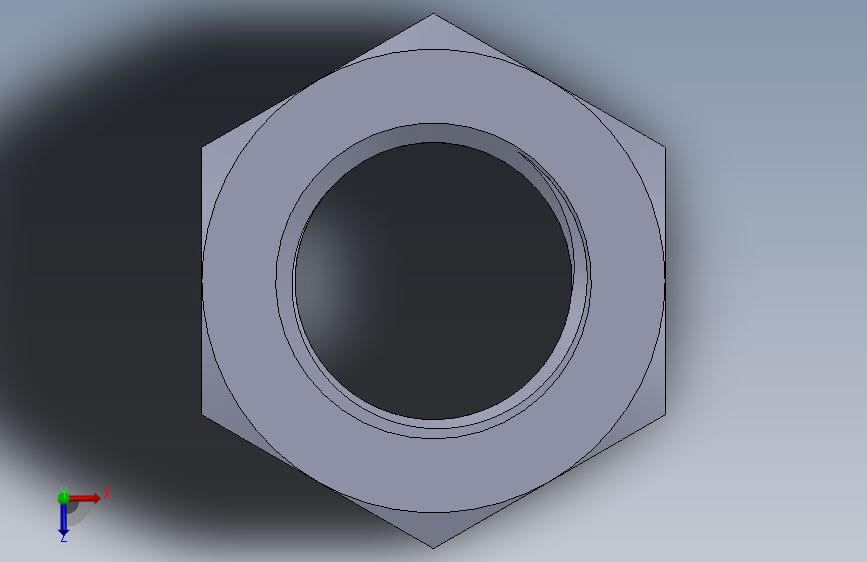 英制美国粗螺纹(UNC)的六角螺母_SOLIDWORKS 2019_模型图纸下载 – 懒石网