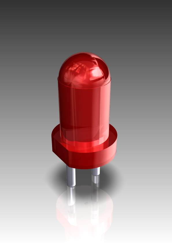 红色LED 3mm_IGES_模型图纸下载 – 懒石网