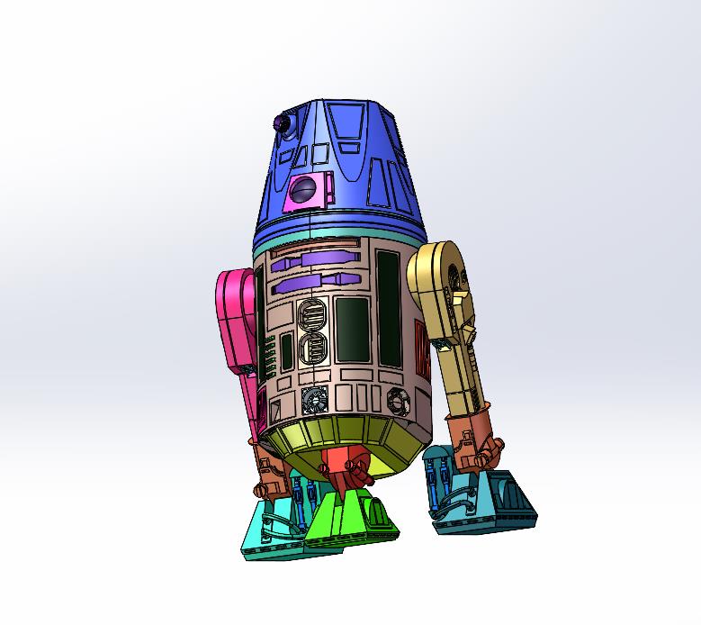 星球大战万代R4-I9机器人_STEP _模型图纸下载 – 懒石网