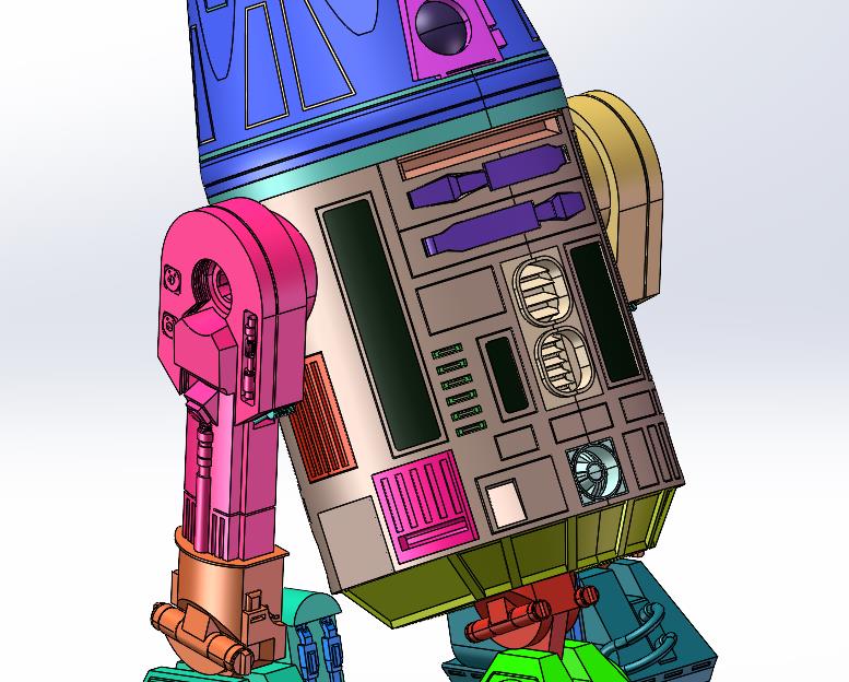 星球大战万代R4-I9机器人_STEP _模型图纸下载 – 懒石网