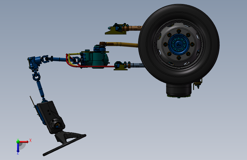 低地板公交车（公共汽车）前悬架和转向系统_SOLIDWORKS 2014_模型图纸下载 – 懒石网