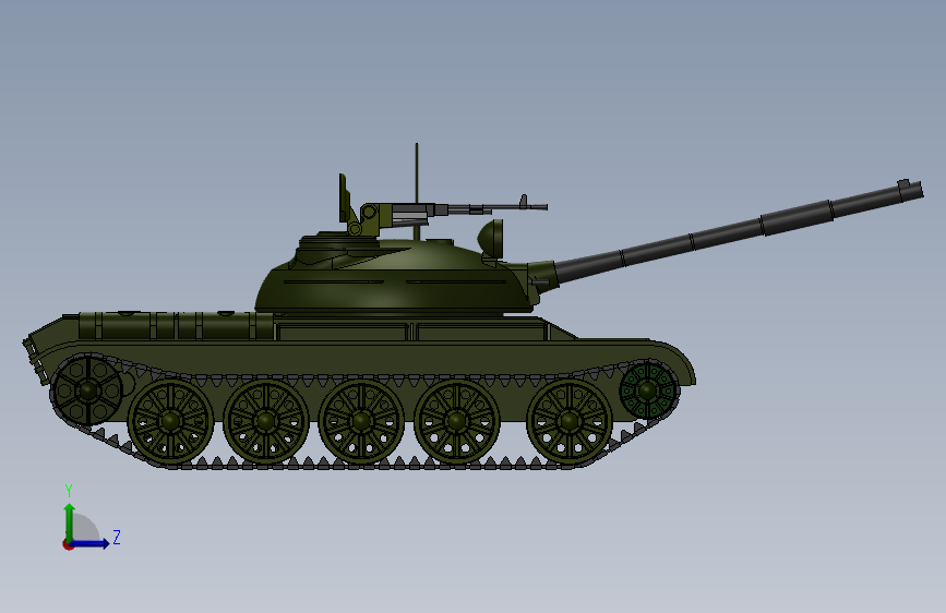 T-55坦克_SOLIDWORKS 2014_模型图纸下载 – 懒石网