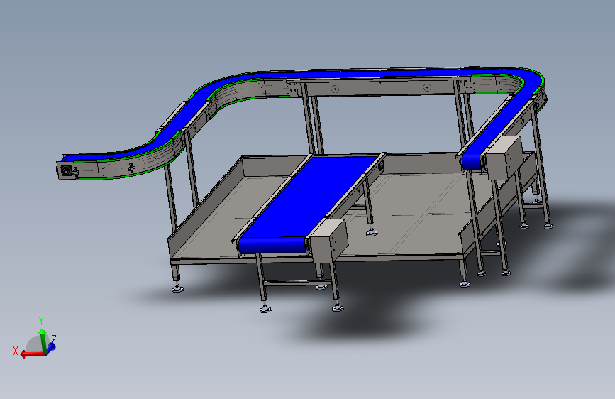 生产线末端输送带 包装 Solidworks 2020 模型图纸下载 懒石网