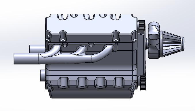 V6 发动机_SOLIDWORKS 2022_模型图纸下载 – 懒石网