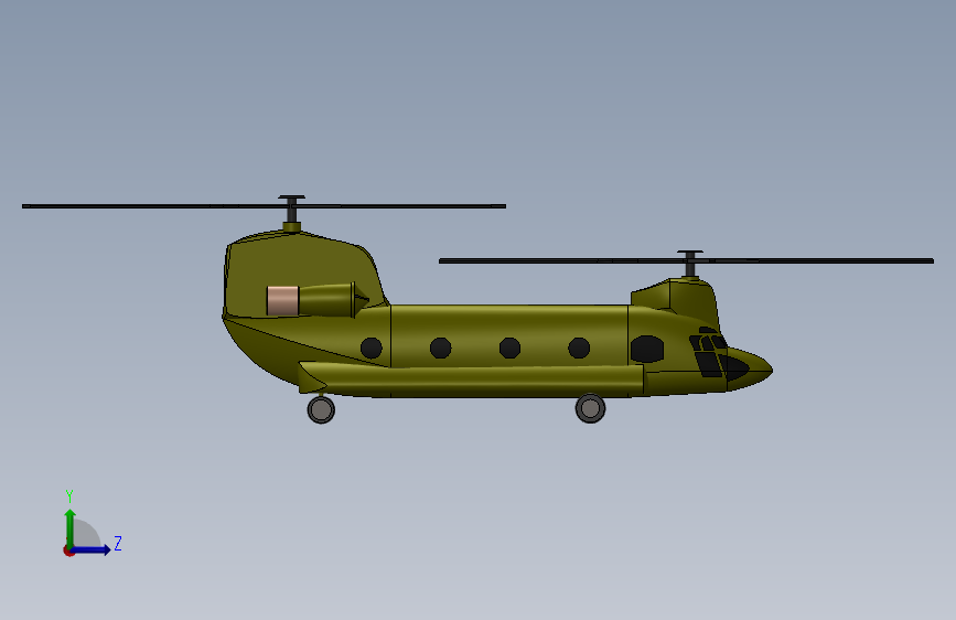 波音CH-47直升机_SOLIDWORKS 2018_模型图纸下载 – 懒石网