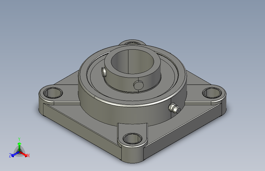 FU205-PBT-C1塑料方形轴承座_STEP_模型图纸下载 – 懒石网