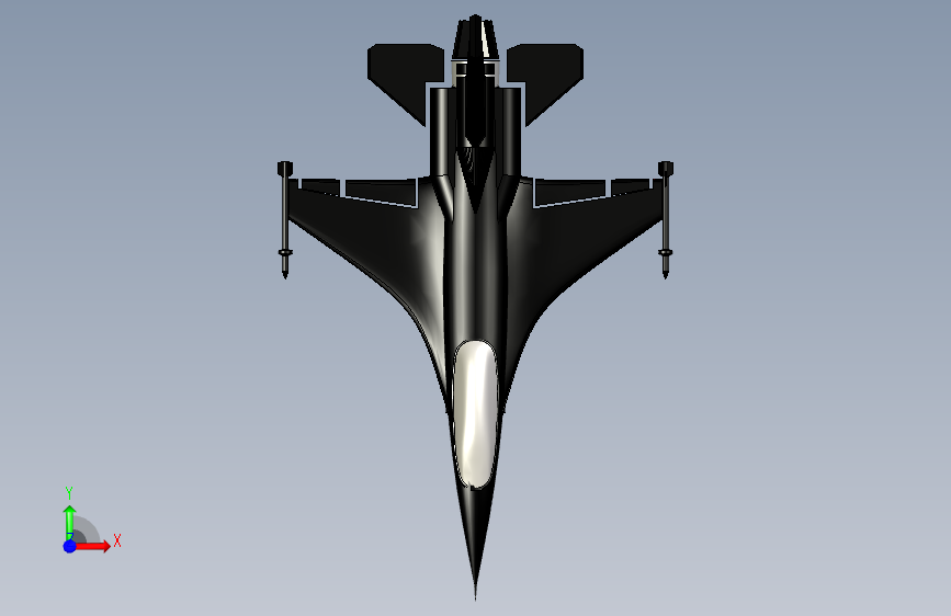 F-16 喷气式飞机_IGES_模型图纸下载 – 懒石网