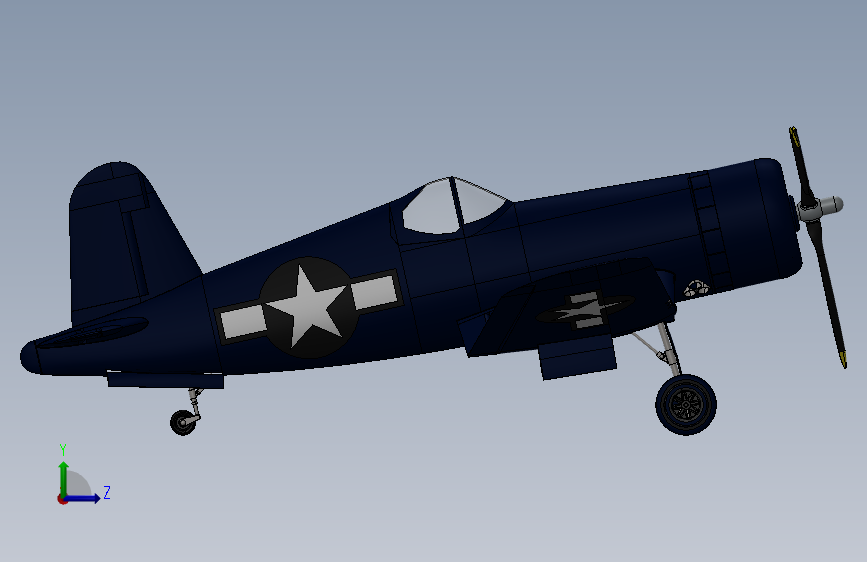 vought-f4u-corsair SW STP飞机_SOLIDWORKS 2012_模型图纸下载 – 懒石网
