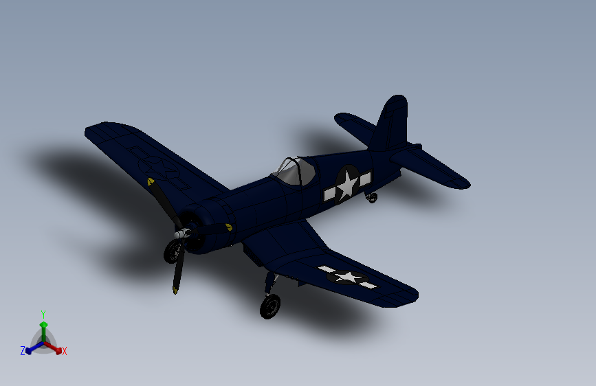 vought-f4u-corsair SW STP飞机_SOLIDWORKS 2012_模型图纸下载 – 懒石网