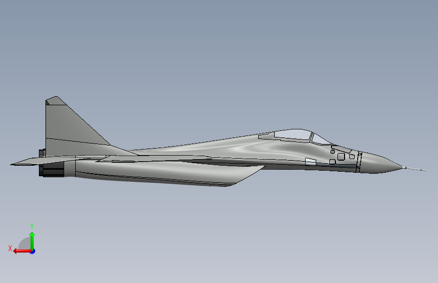 米格29 SW IGS飞机_SOLIDWORKS 2017_模型图纸下载 – 懒石网