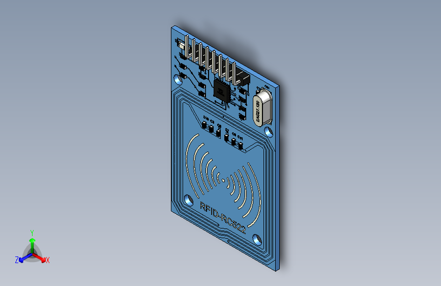 MFRC522模块完成IC卡卡号读取读卡器模块_STEP_模型图纸下载 – 懒石网