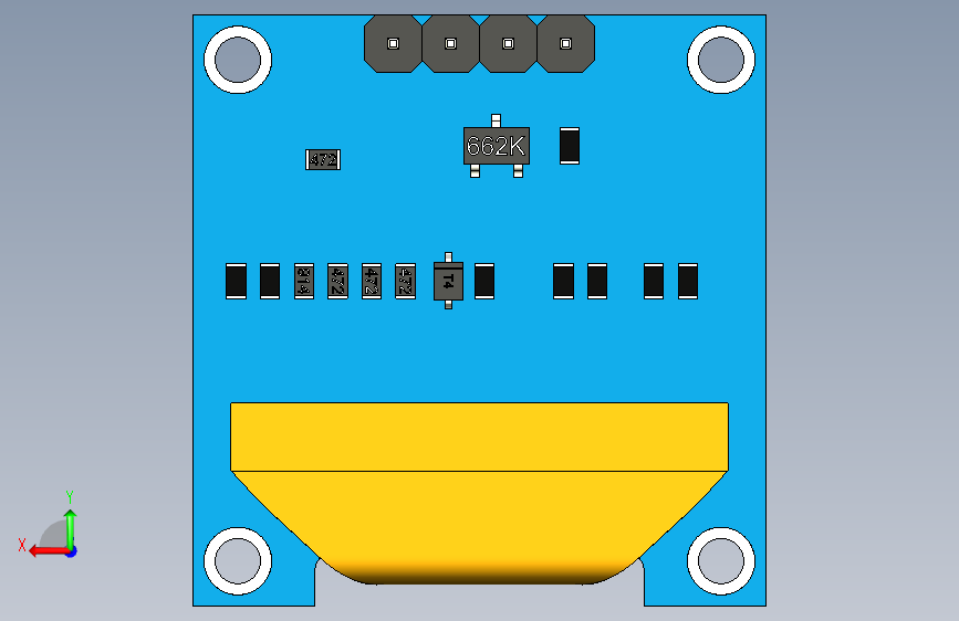 SSD1306有机发光二极管显示器，0.96英寸_STEP_模型图纸下载 – 懒石网