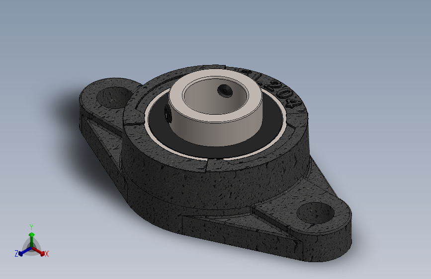 FL204带座轴承_SOLIDWORKS 2018_模型图纸下载 – 懒石网