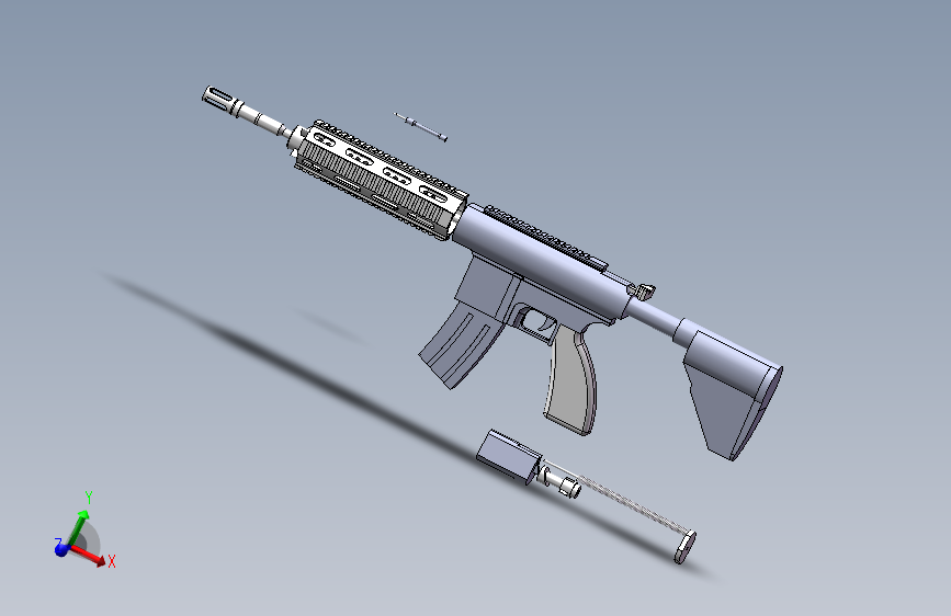 M416步枪_SOLIDWORKS 2018_模型图纸下载 – 懒石网