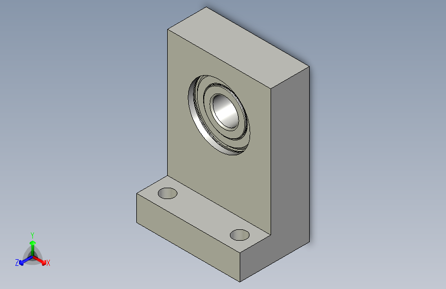 BGF01-6002ZZ-h40带座轴承L型_STEP_模型图纸下载 – 懒石网