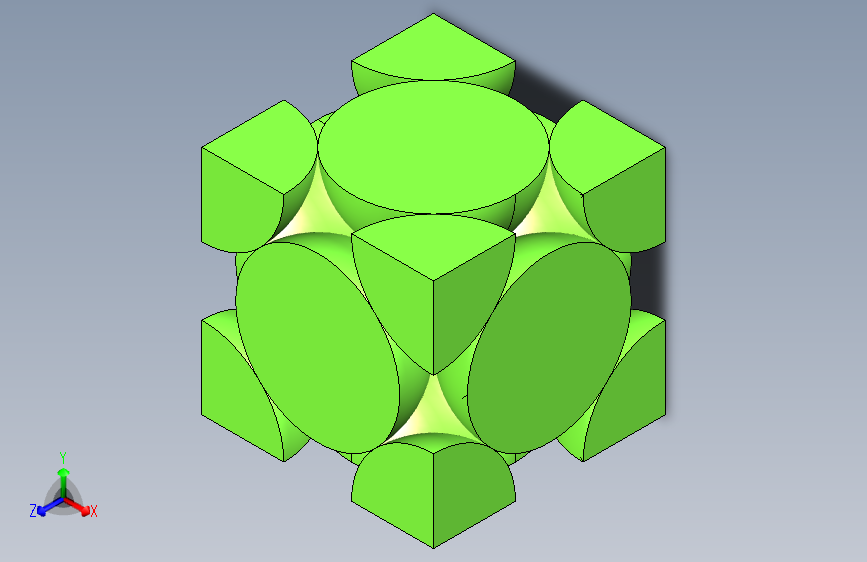 FCC 晶体结构_STEP_模型图纸下载 – 懒石网