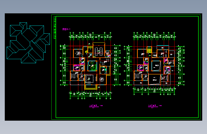 十几套别墅平立面图_AutoCAD 14_模型图纸下载 – 懒石网