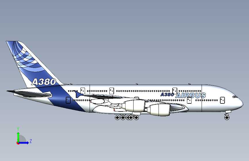 A380-800飞机_IGES_模型图纸下载 – 懒石网