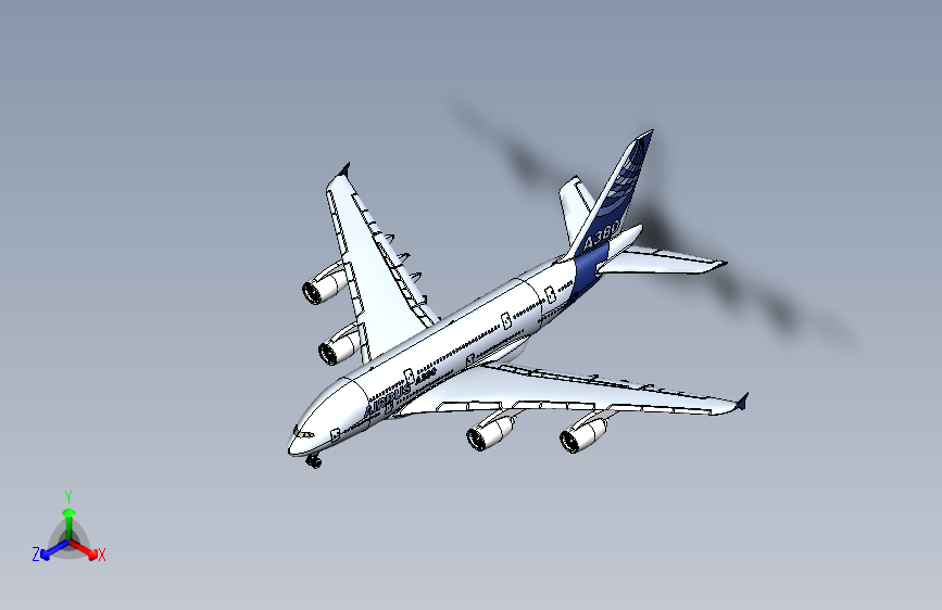 A380-800飞机_IGES_模型图纸下载 – 懒石网