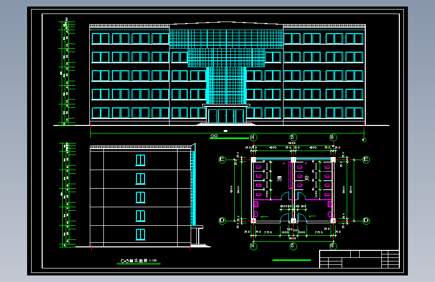 5880平米，五层教学楼（计算书、建筑、结构图）土木毕业论文课程设计说明书CAD_AutoCAD 2004_模型图纸下载 – 懒石网