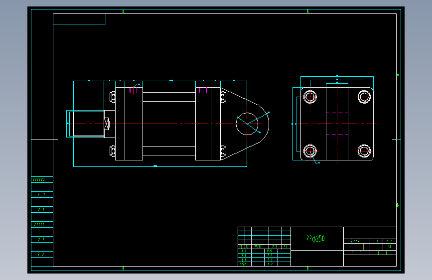 CA系列油缸CAD标准图_AutoCAD 2004_模型图纸下载 – 懒石网