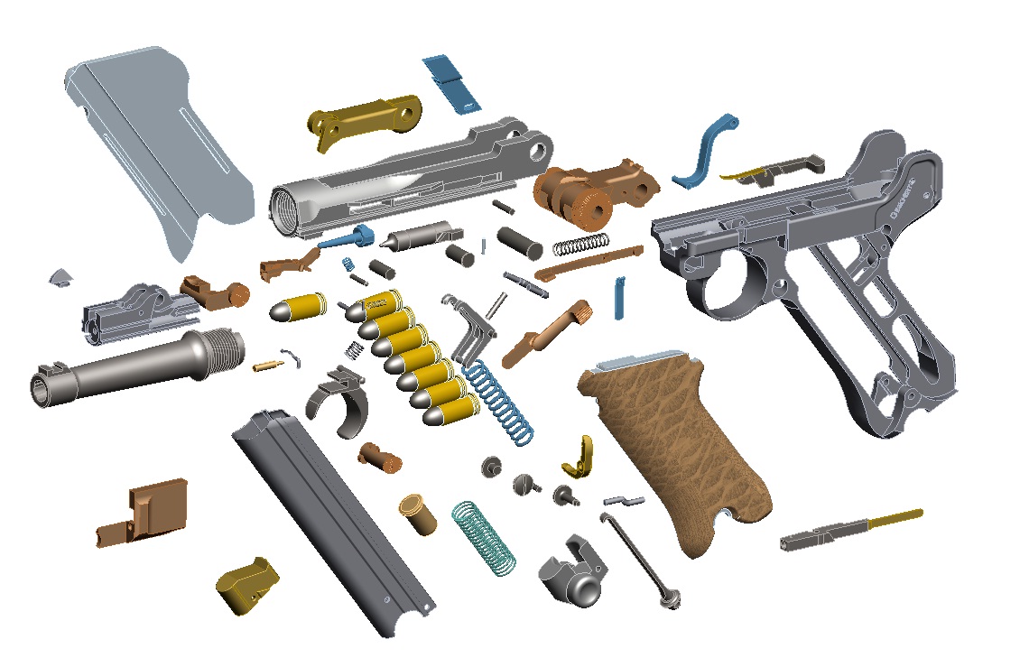 手枪_IGES _模型图纸下载 – 懒石网