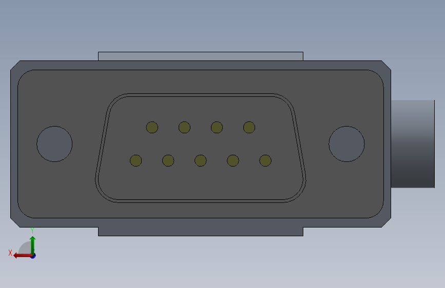 DB9接头 模型_SOLIDWORKS 2011_模型图纸下载 – 懒石网